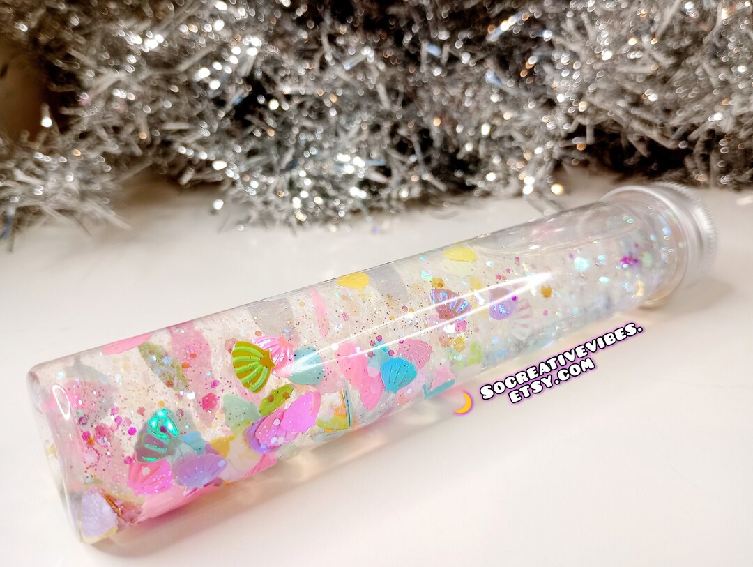 Seashell Glitter Sensory Bottle, Calming Bottles, Anxiety Relief ...