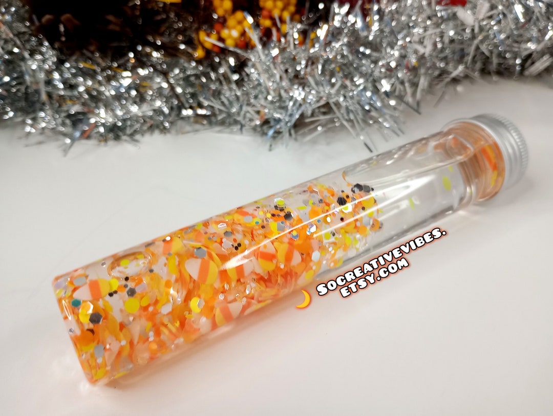 Candy Corn Glitter Sensory Bottle, Calming Bottles, Anxiety Relief ...