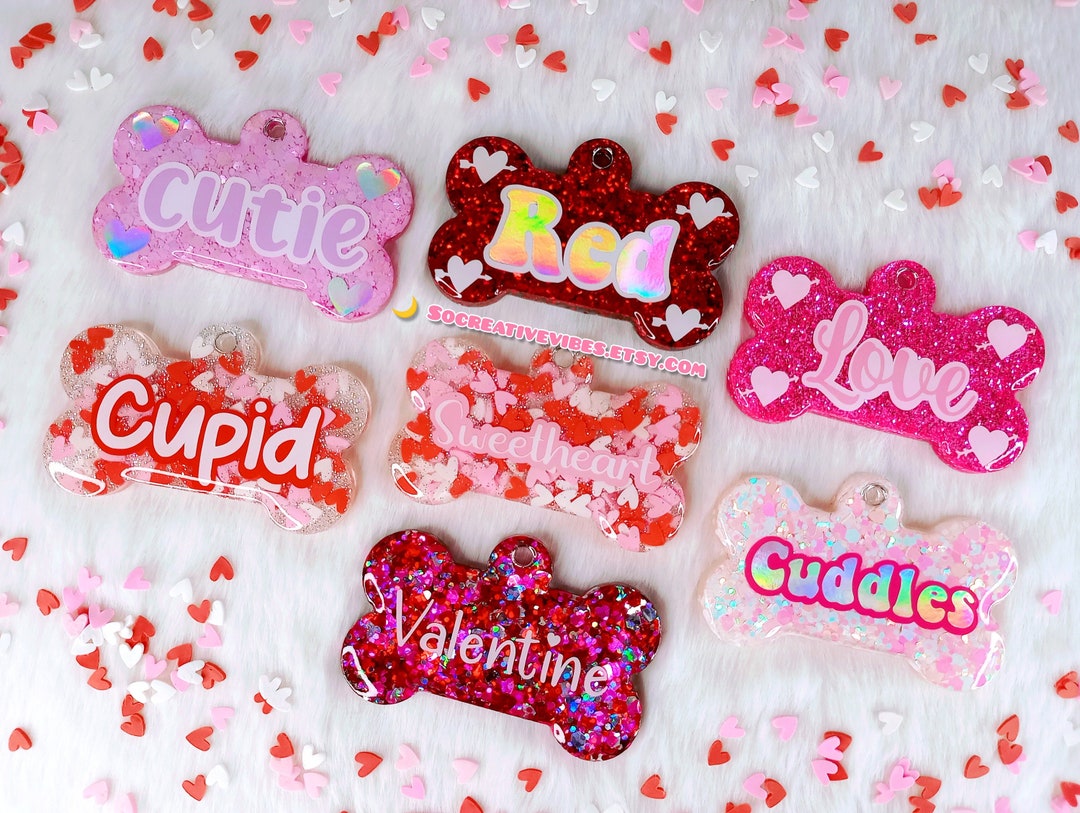 Valentine's Pet Tags, Resin Dog Tags, Custom Dog Tags, Resin Pet Tags ...