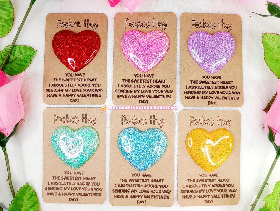 Valentine's Day Pocket Hug Glitter Heart, Keepsake Gifts, Thinking of ...