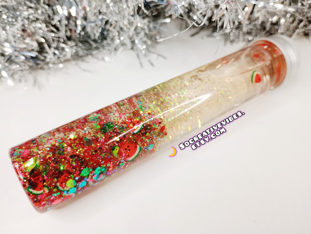 Watermelon Glitter Sensory Bottle, Calming Bottles, Anxiety Relief ...