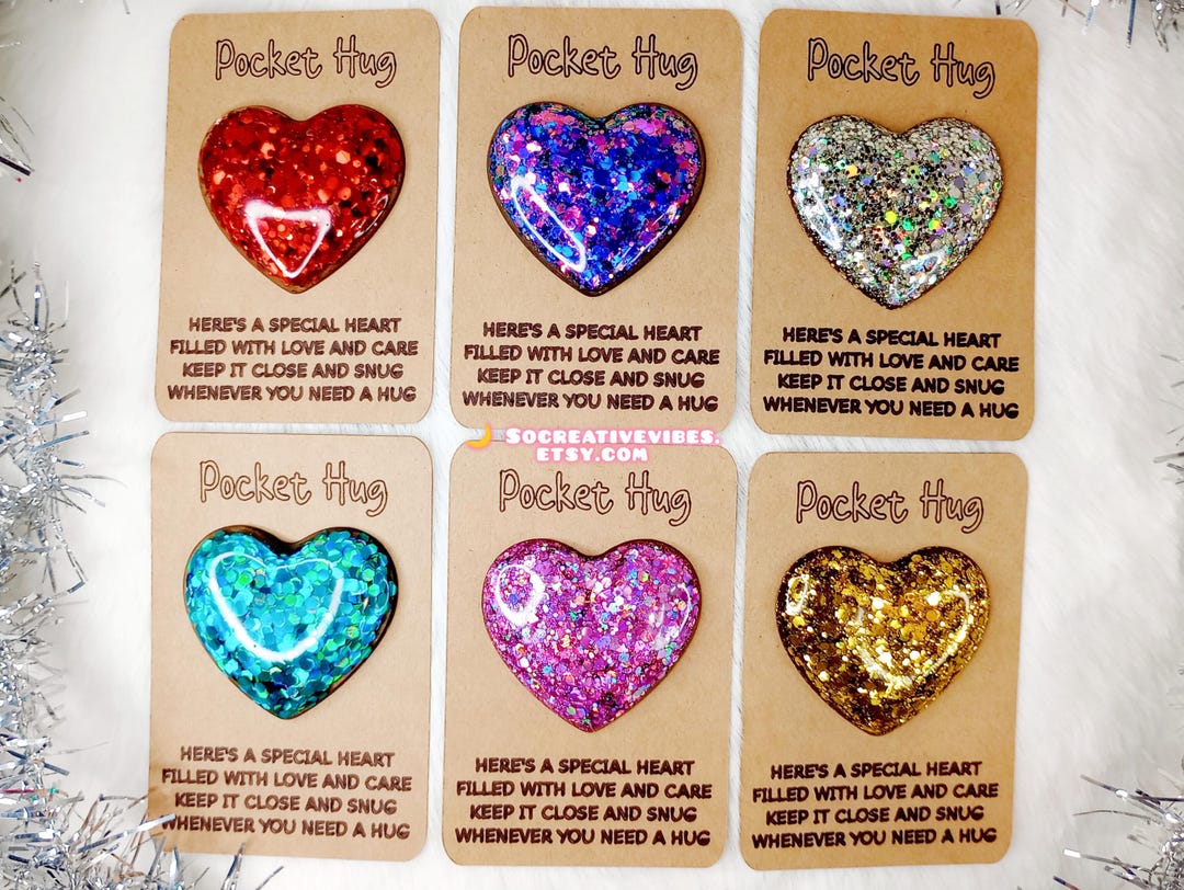 Pocket Hug Glitter Heart, Keepsake Gifts, Thinking of You, Pocket Hug ...