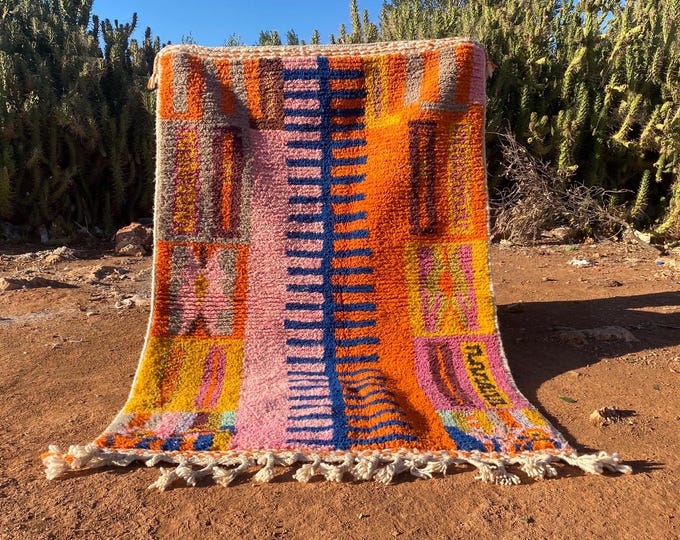 Colorful Moroccan Rug, Custom Fabulous Boujad Rug, Abstract ...