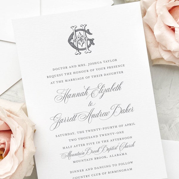 Monogram Invitation - Etsy