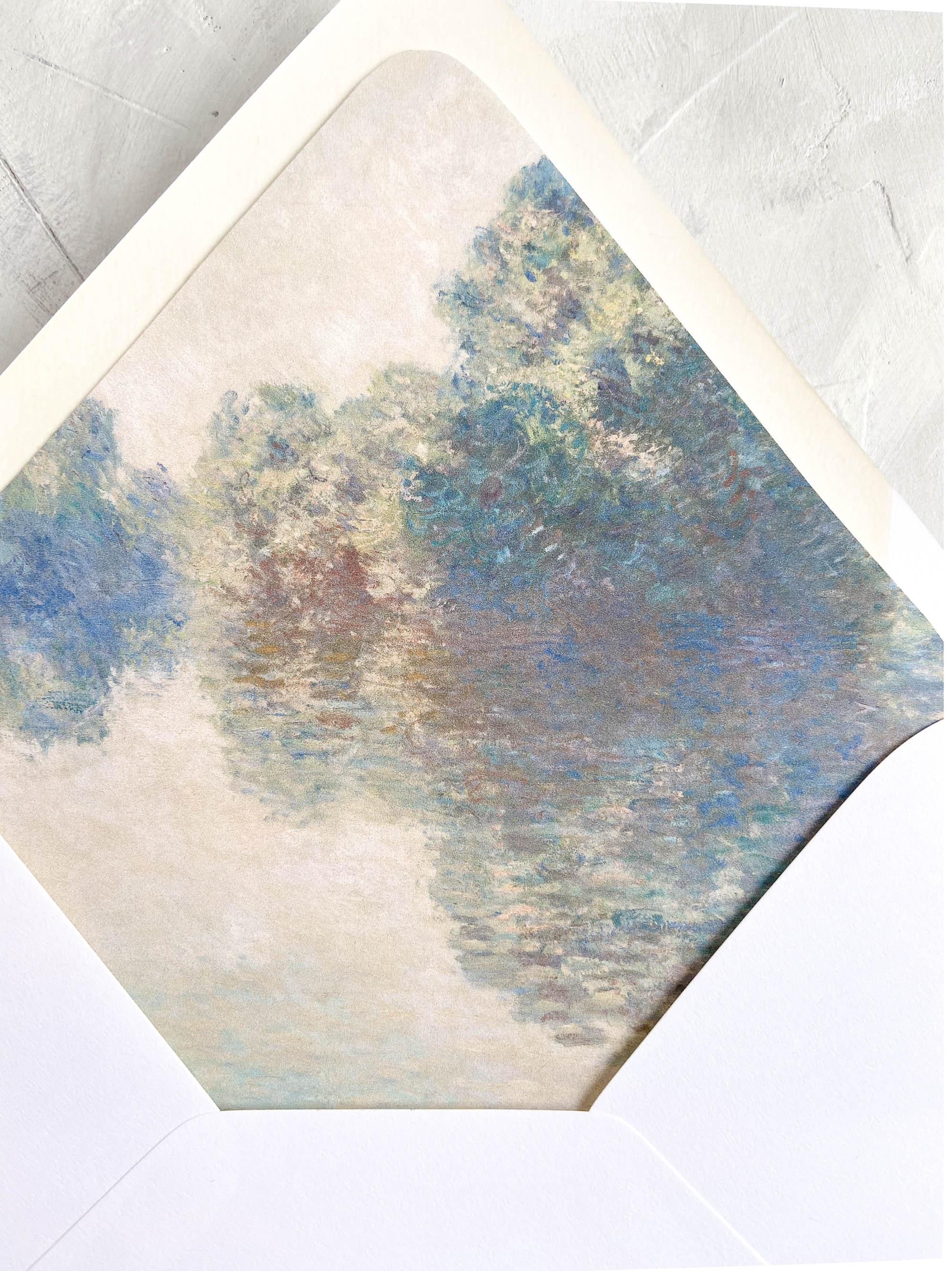 Monet Painting Wedding Invitation Envelope Liner Neutral Fine - Etsy