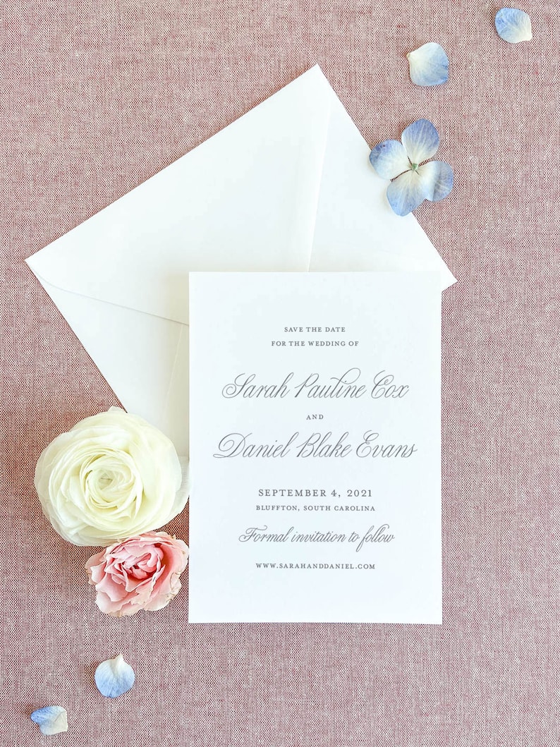 Traditional Save the Date Elegant Save the Date Classic Save - Etsy