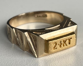 Gold Ingot Ring - Etsy