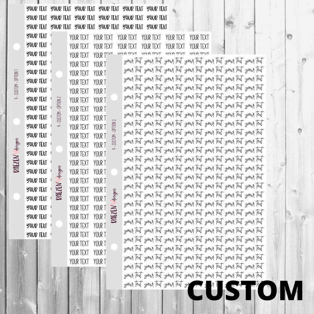 4 CUSTOM NEUTRAL Script Planner Stickers - Etsy