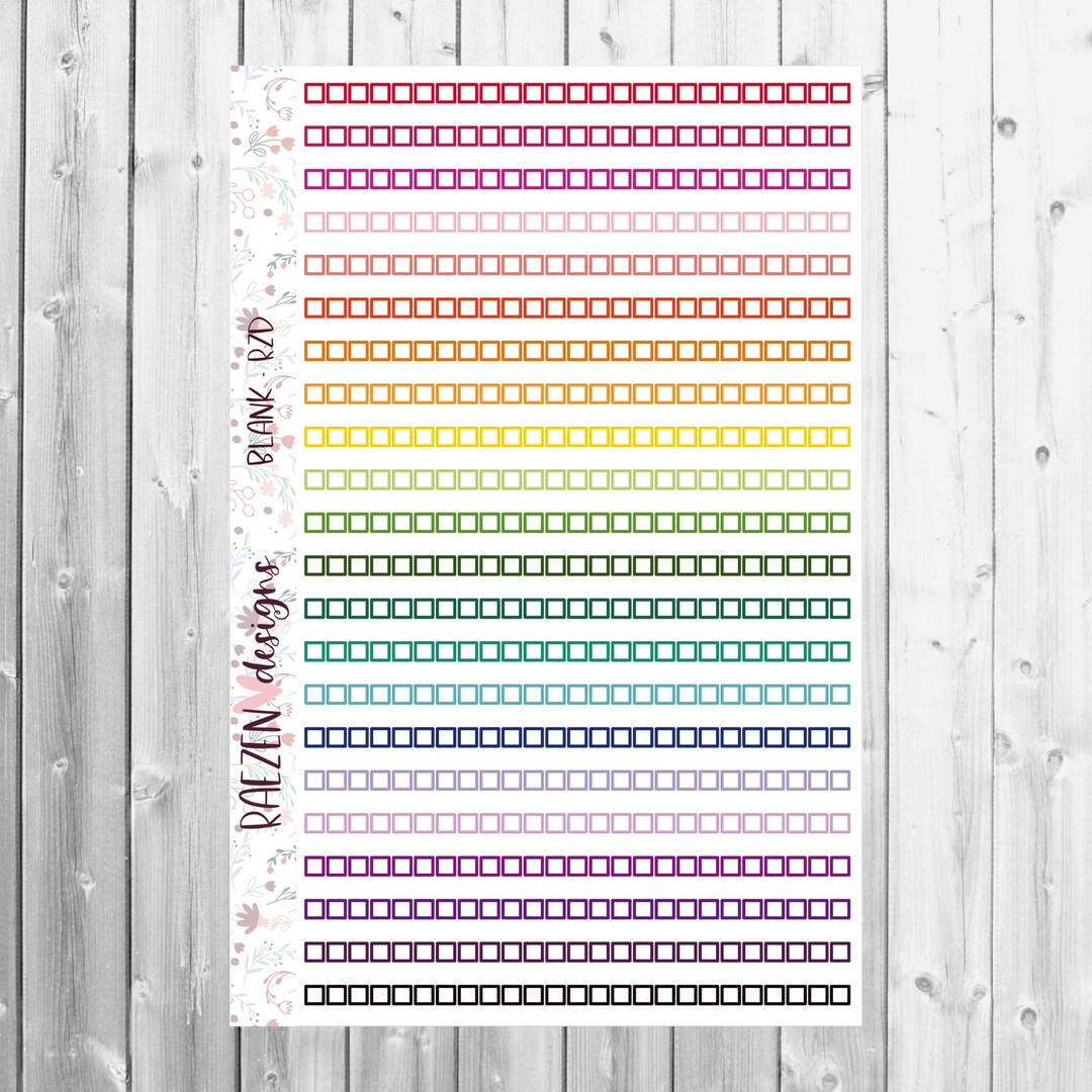 Blank Mini Checkbox Icon Planner Stickers - Etsy