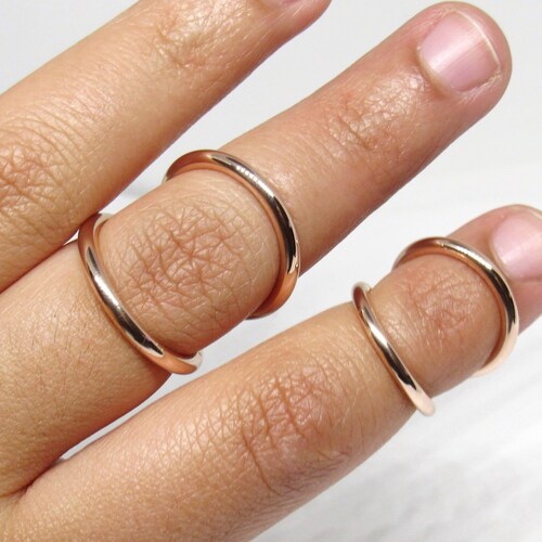 14k Rose Gold Fill Splint Ring mallet Finger Ring - Etsy