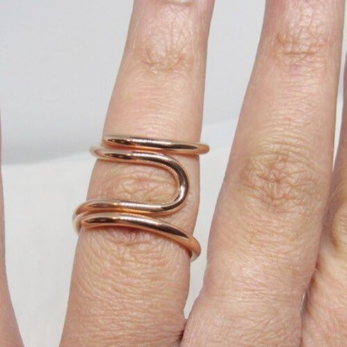 14k Rose Gold Fill Splint Ring mallet Finger Ring - Etsy