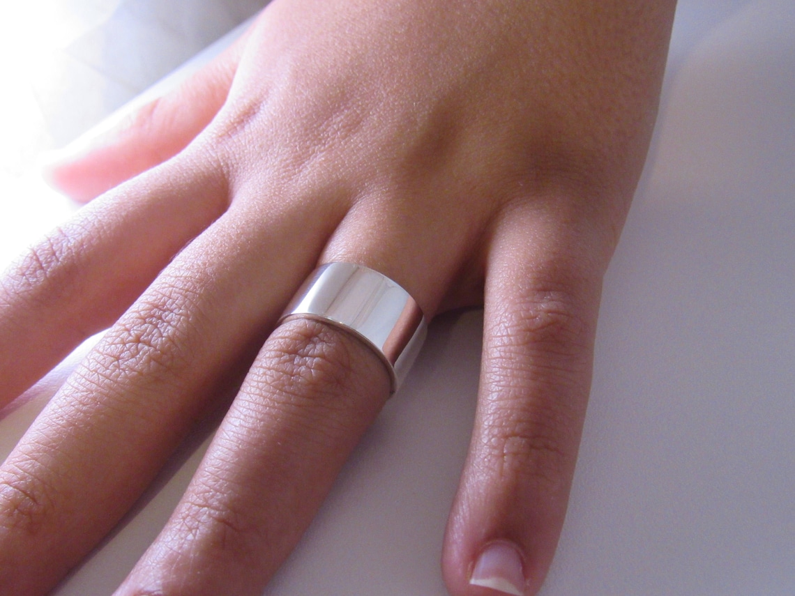 Large Sterling Silver Ring 11 Mm Band Ring Personalized - Etsy