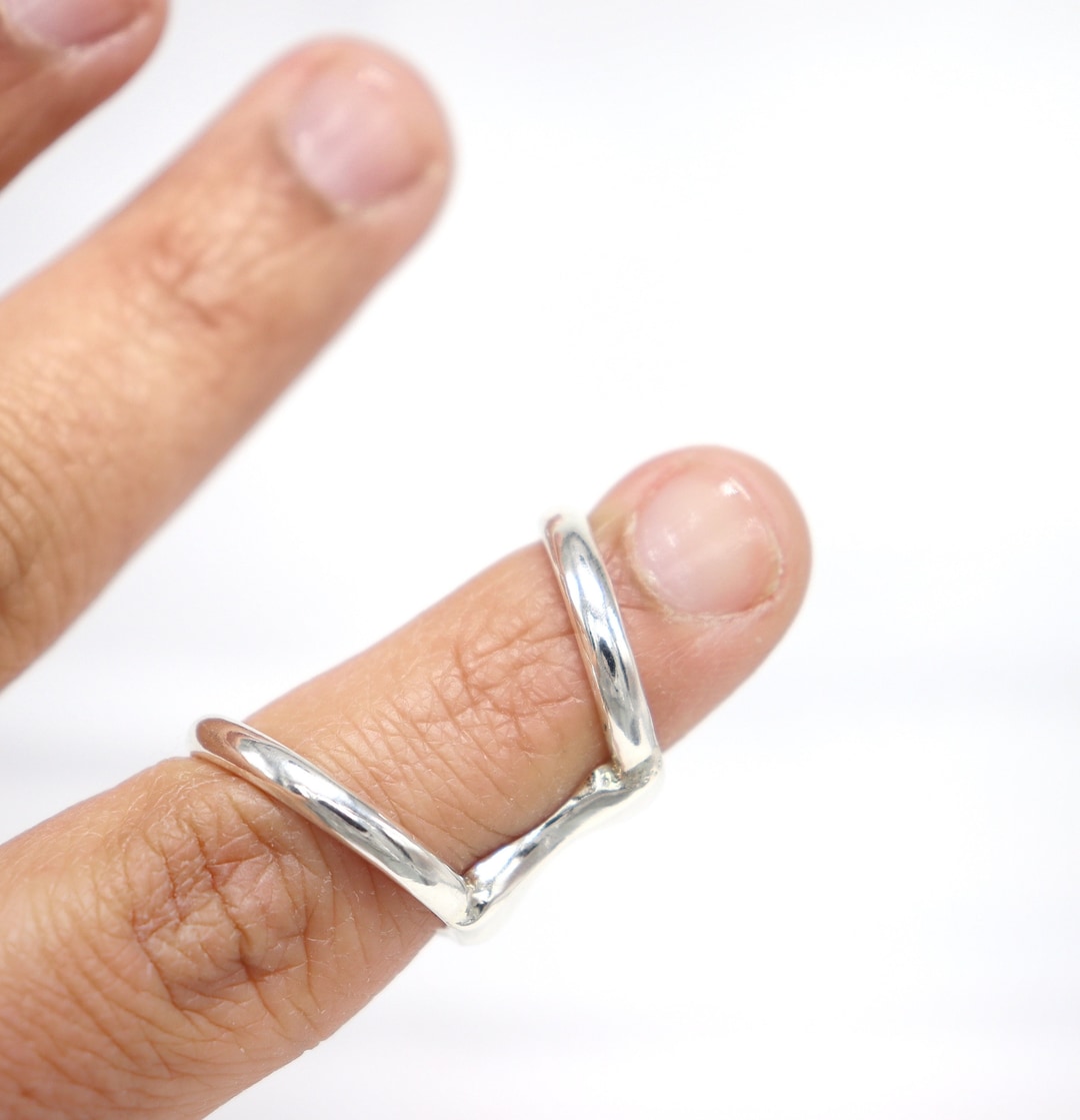Sterling Silver Boutonniere Splint Ring - Handmade Support Jewelry - Etsy