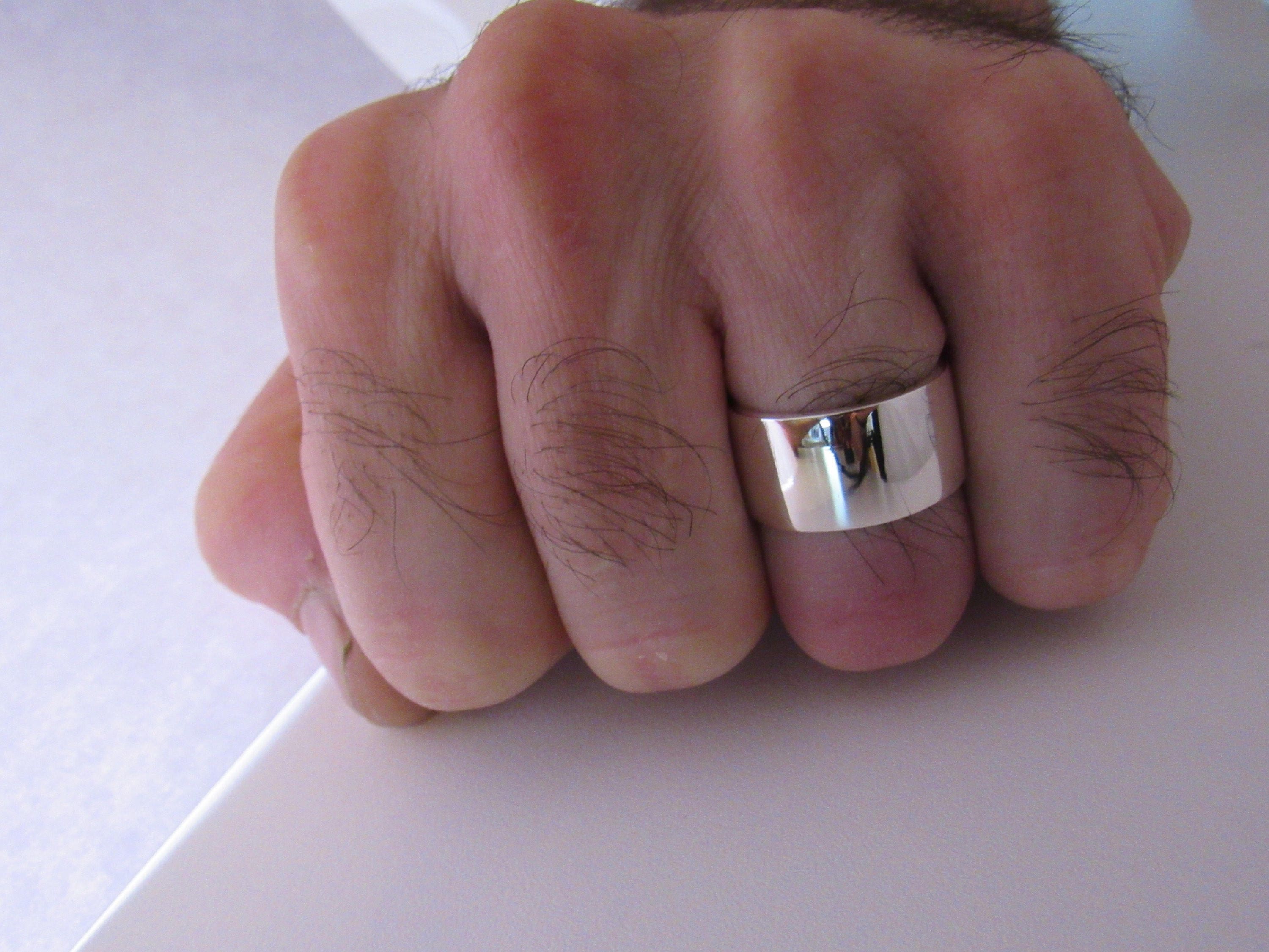 Large Sterling Silver Ring 11 Mm Band Ring Personalized - Etsy