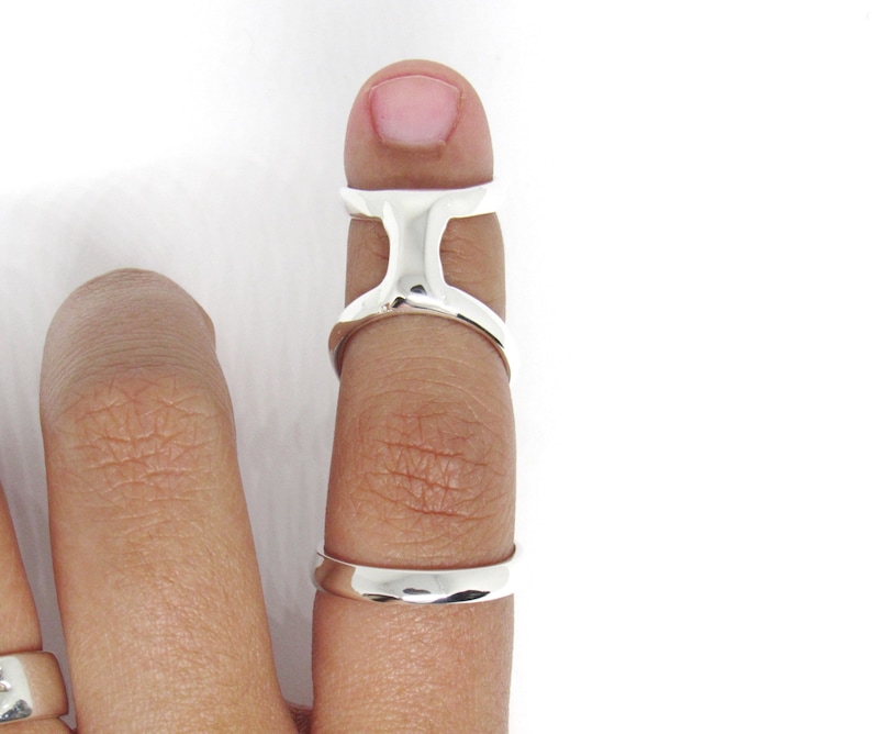 Handmade Sterling Silver Swan Neck Splint Ring: Boutonniere Combination ...