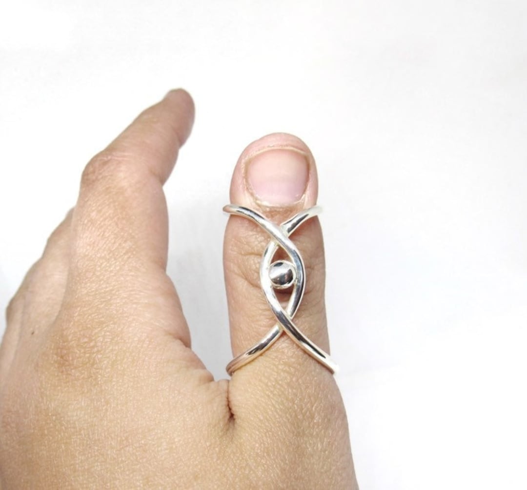 Sterling Silver Trigger Finger Splint Ring: Handmade Boutonniere Style ...