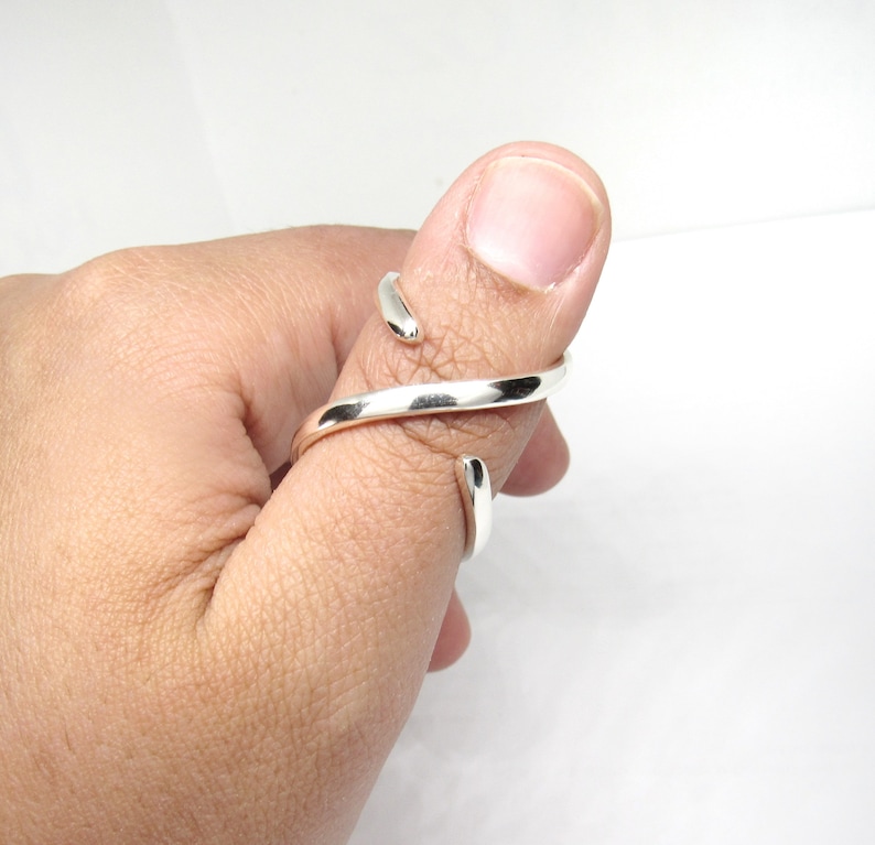 Sterling Silver or Brass Mallet Finger Splint Ring: Adjustable Joint ...