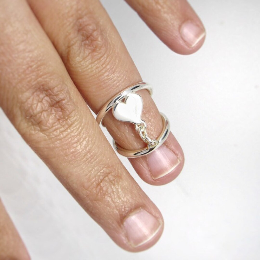 Heartadjustable© Silver Splint Ring for PIP or DIP Joint • Swan Neck ...