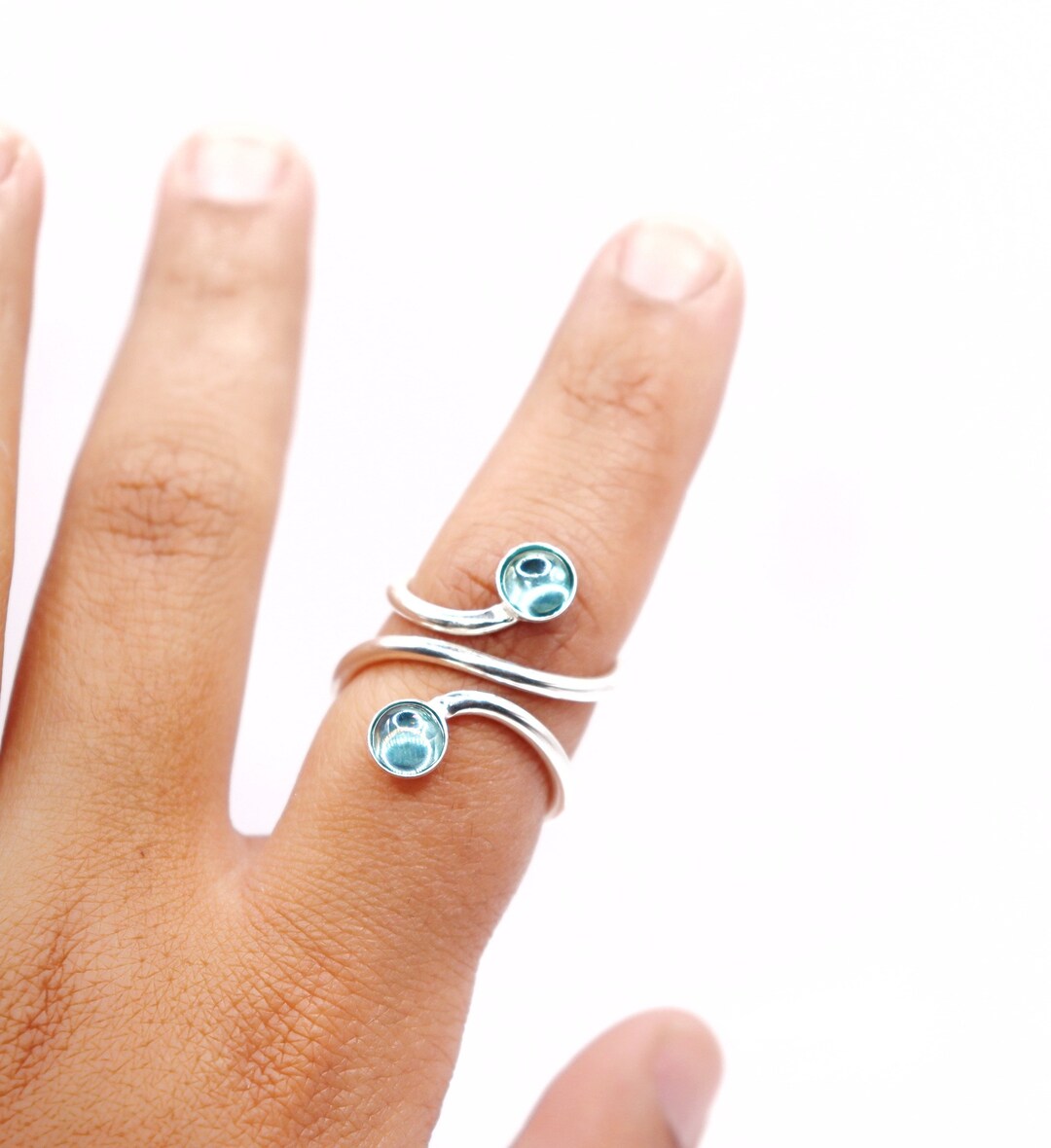 Sterling Silver Mallet Finger Splint Ring With Rainbow Topaz - Etsy