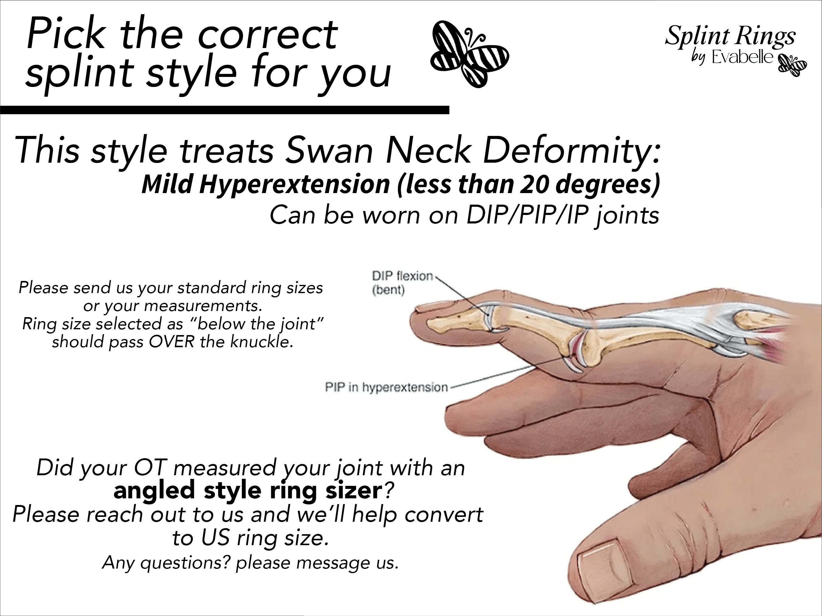 Sterling Silver Swan Neck Splint Ring for PIP DIP Joint - Arthritis Aid ...