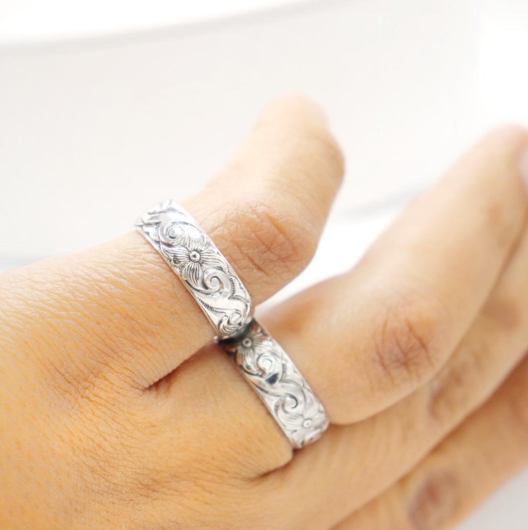 Handmade Sterling Silver Buddy Splint Ring: Floral Support Ring - Etsy