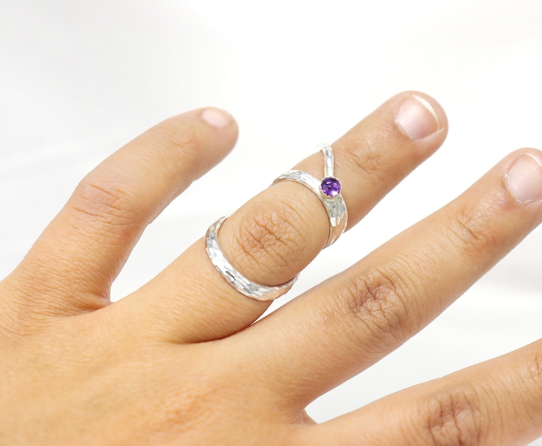 Amethystswan Hammered Eds Splint Ring • Sterling Silver Swan Neck ...