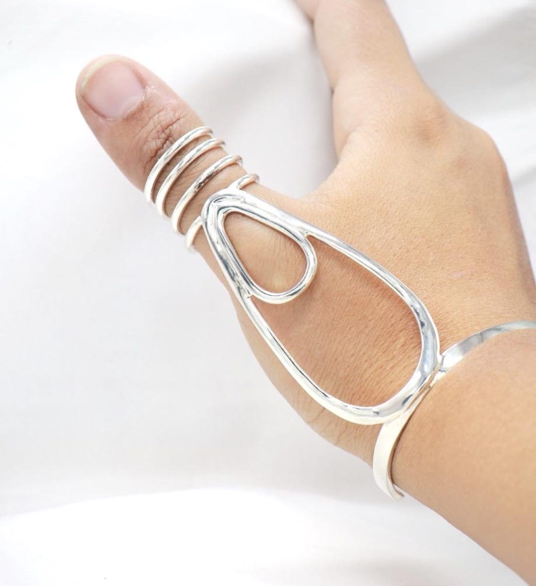 Sterling Silver Thumb Splint With Adjustable Wrist Cuff - Etsy