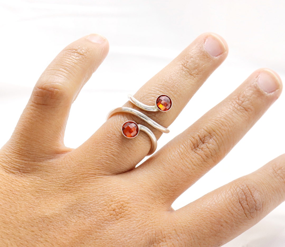 Mallet Finger Ring With Red CZ Stone • Trigger Finger Splint Ring ...