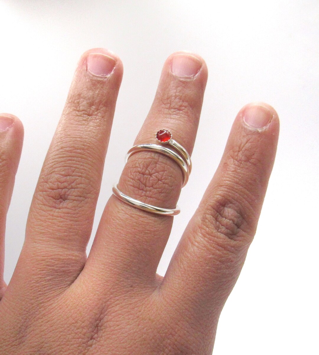 Swan Splint Ring With Carnelian Stone• Adjustable for PIP or DIP Joints ...