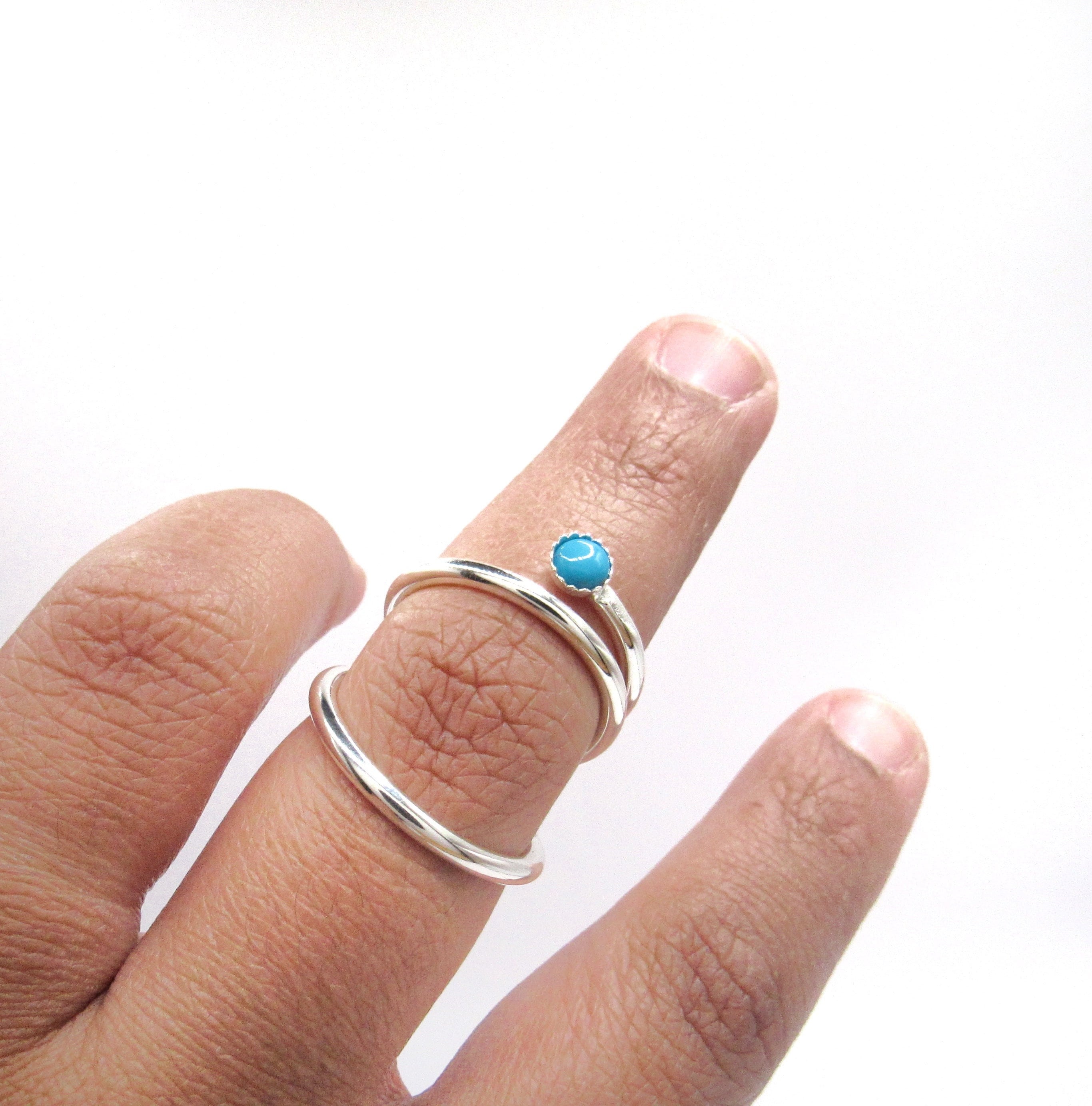 Swan Splint Ring With Turquoise Stone Adjustable for PIP or - Etsy