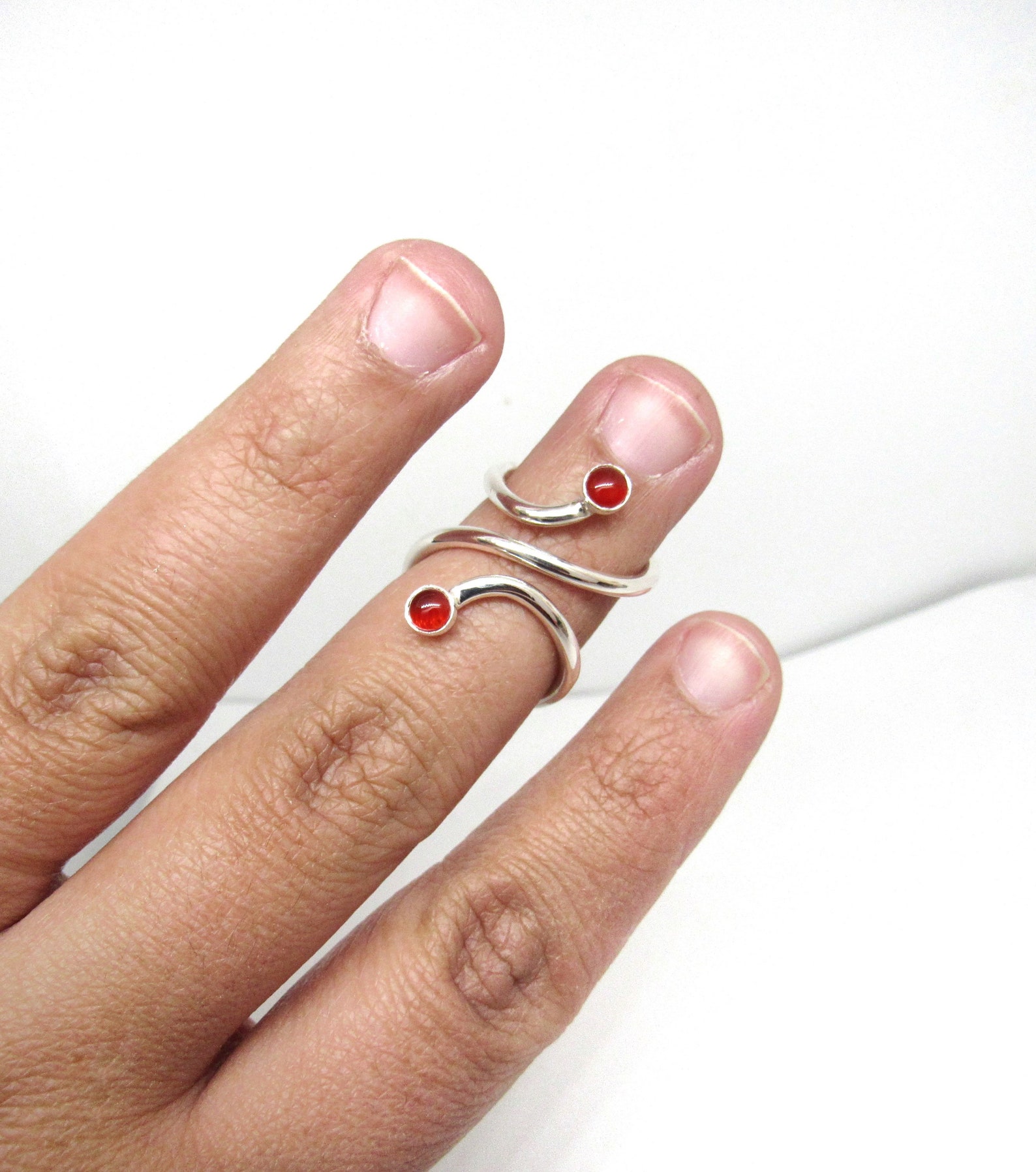 Mallet Finger Ring With Carnelian Stone Trigger Finger - Etsy