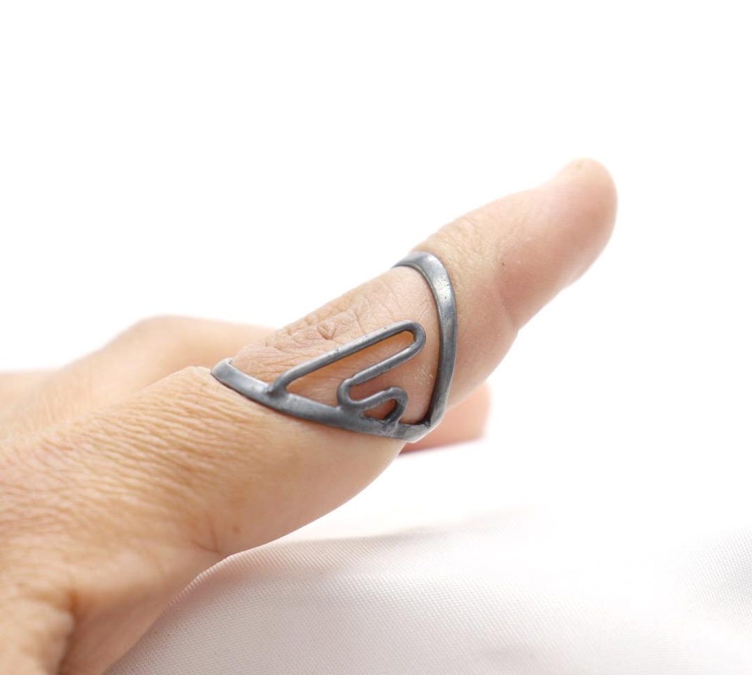 Oxidized Ultimate Splint Ring With Lateral Supports • Ring Splint • Thin Swan Neck Splint in ...