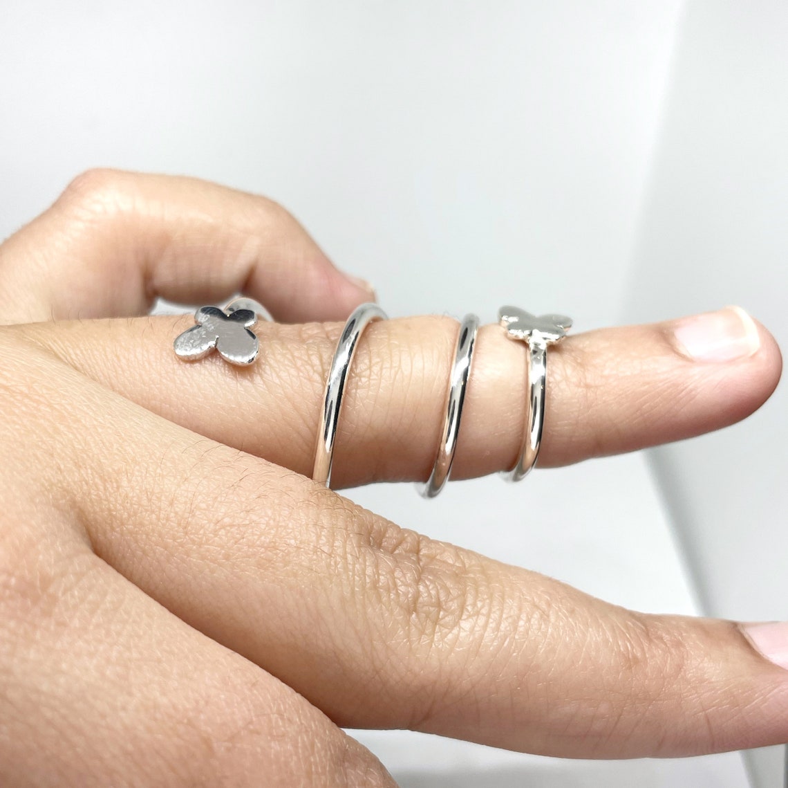 Sterling Silver Butterfly Spiral Splint Ring Spiral Splint | Etsy