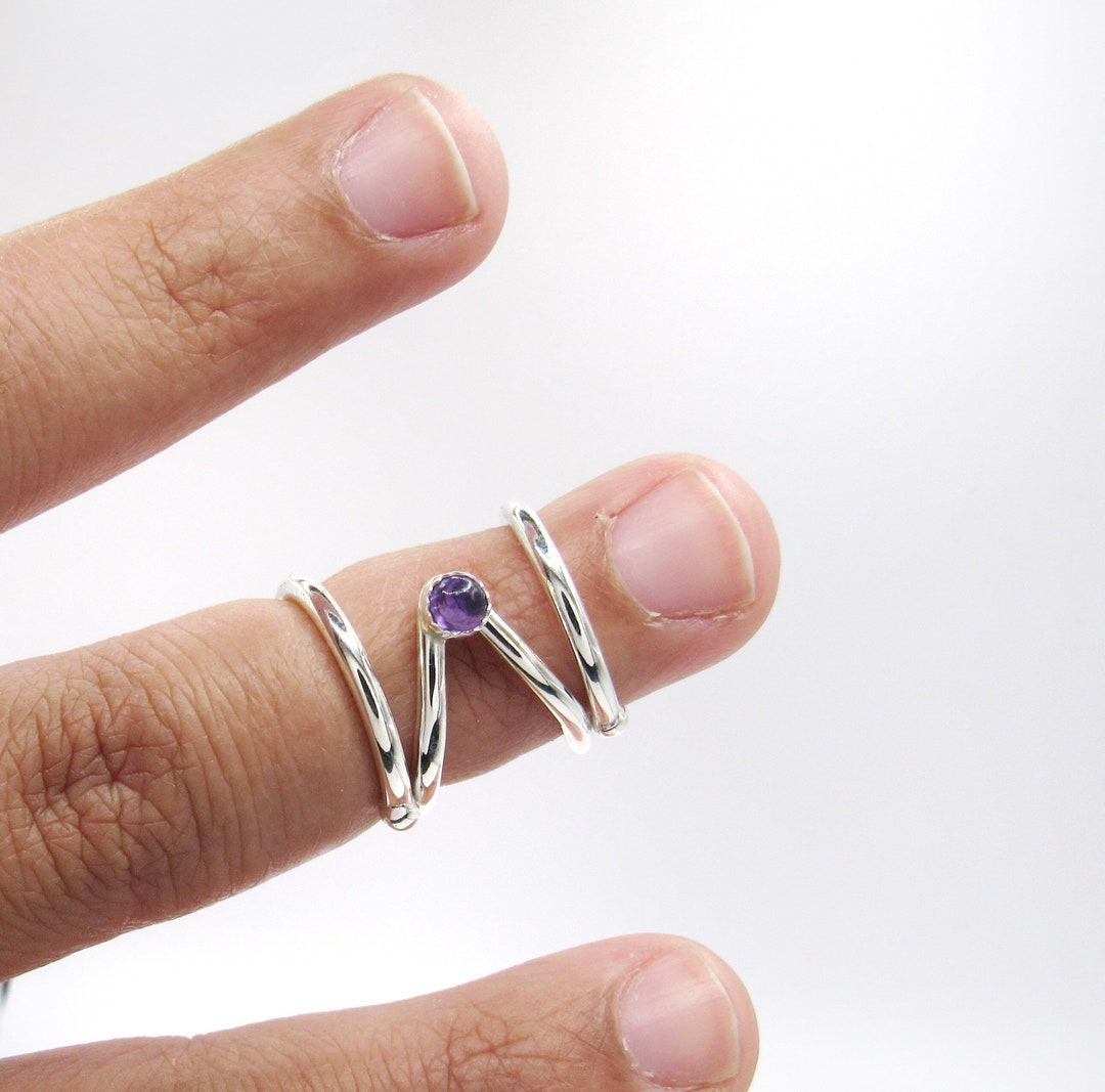 Mallet Finger Ring With Amethyst Stone • Trigger Finger Splint Ring ...