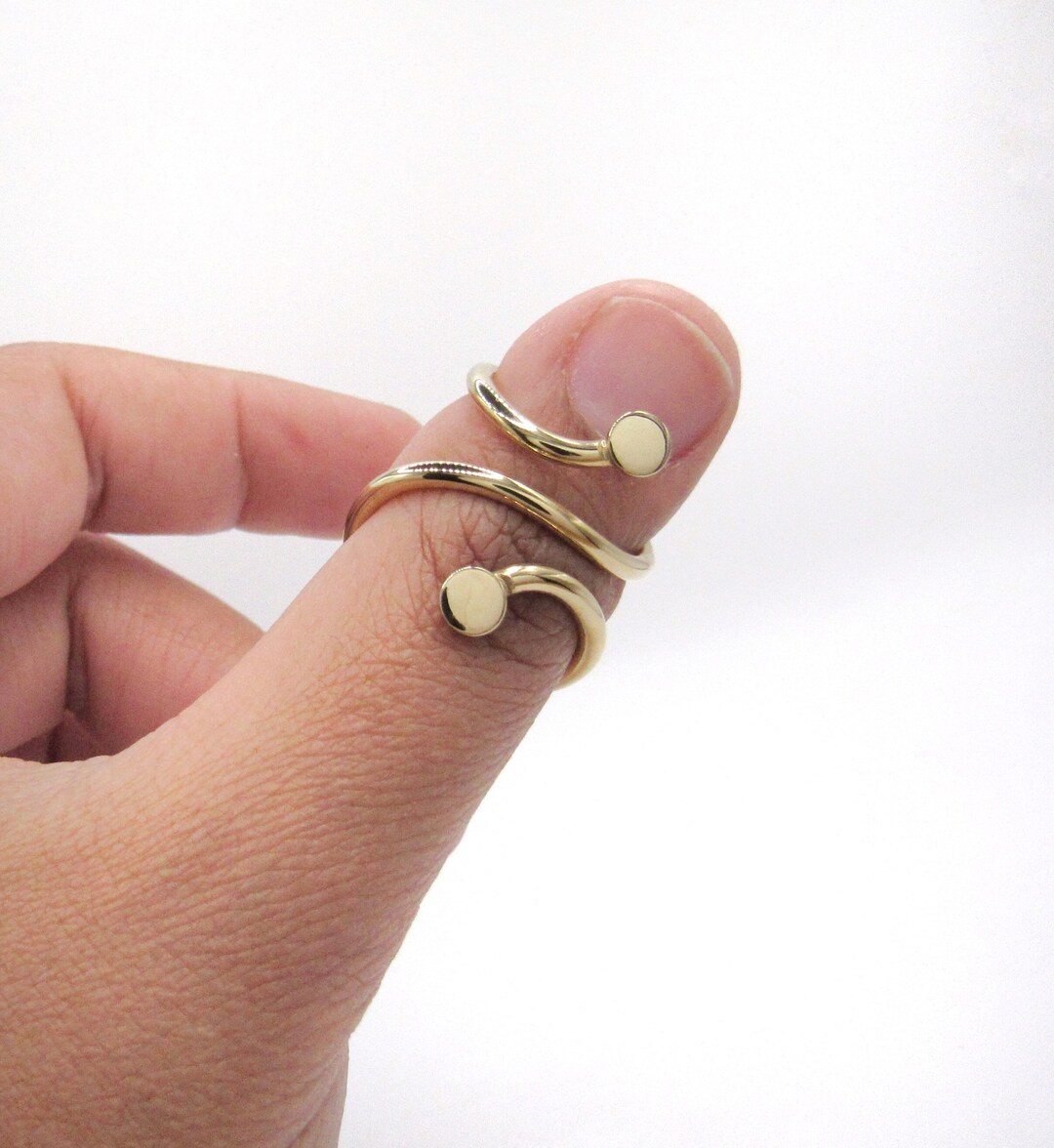 Mallet Splint Ring in Yellow Gold Fill • Mallet Finger Ring • Silver ...