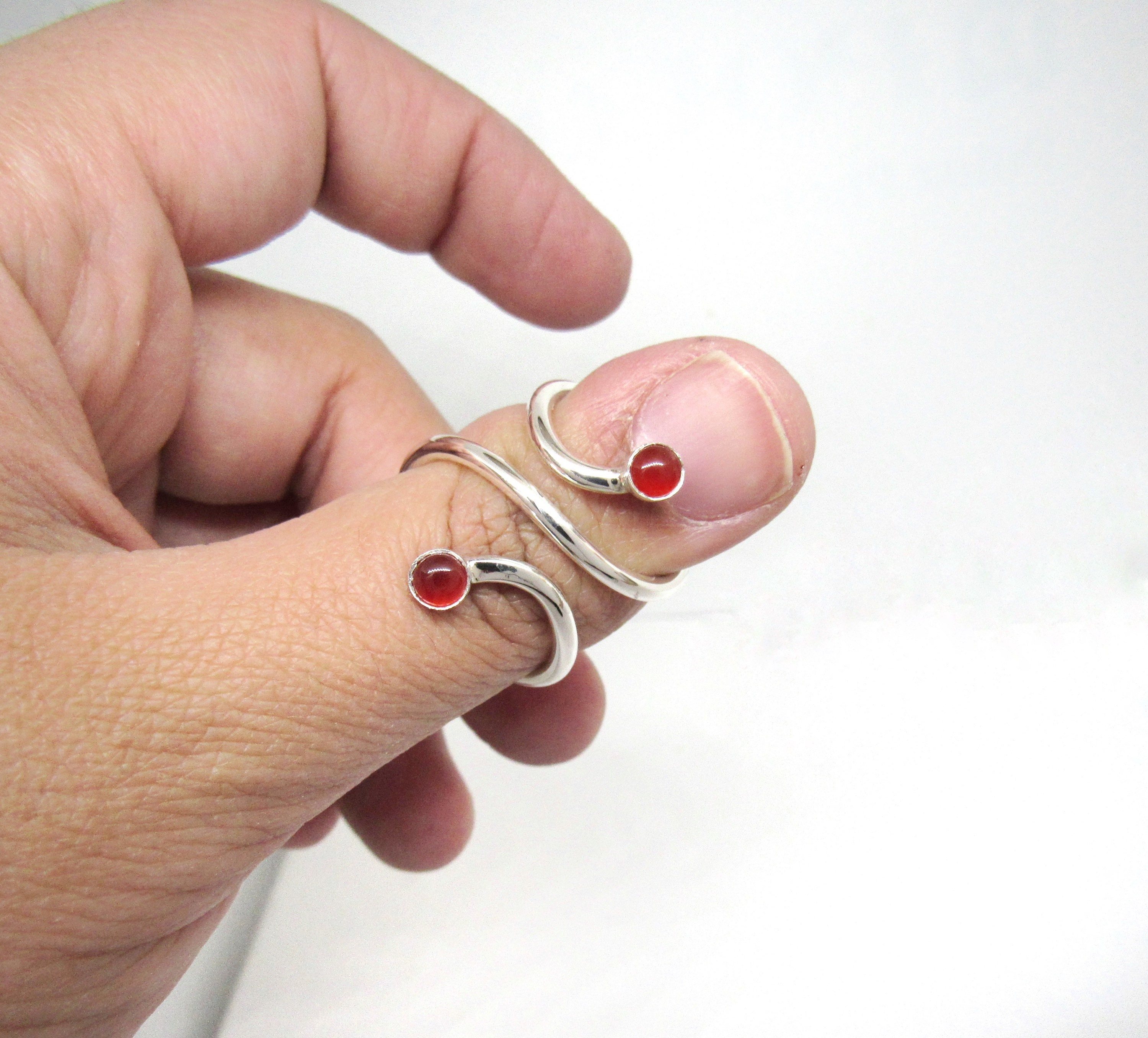 Mallet Finger Ring With Carnelian Stone Trigger Finger - Etsy