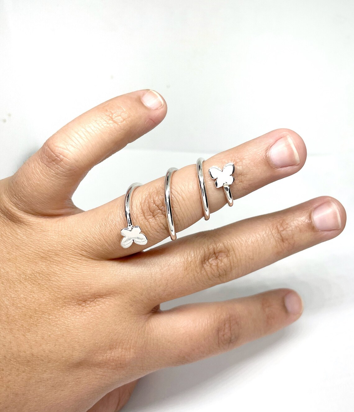Sterling Silver Butterfly Spiral Splint Ring Spiral Splint | Etsy