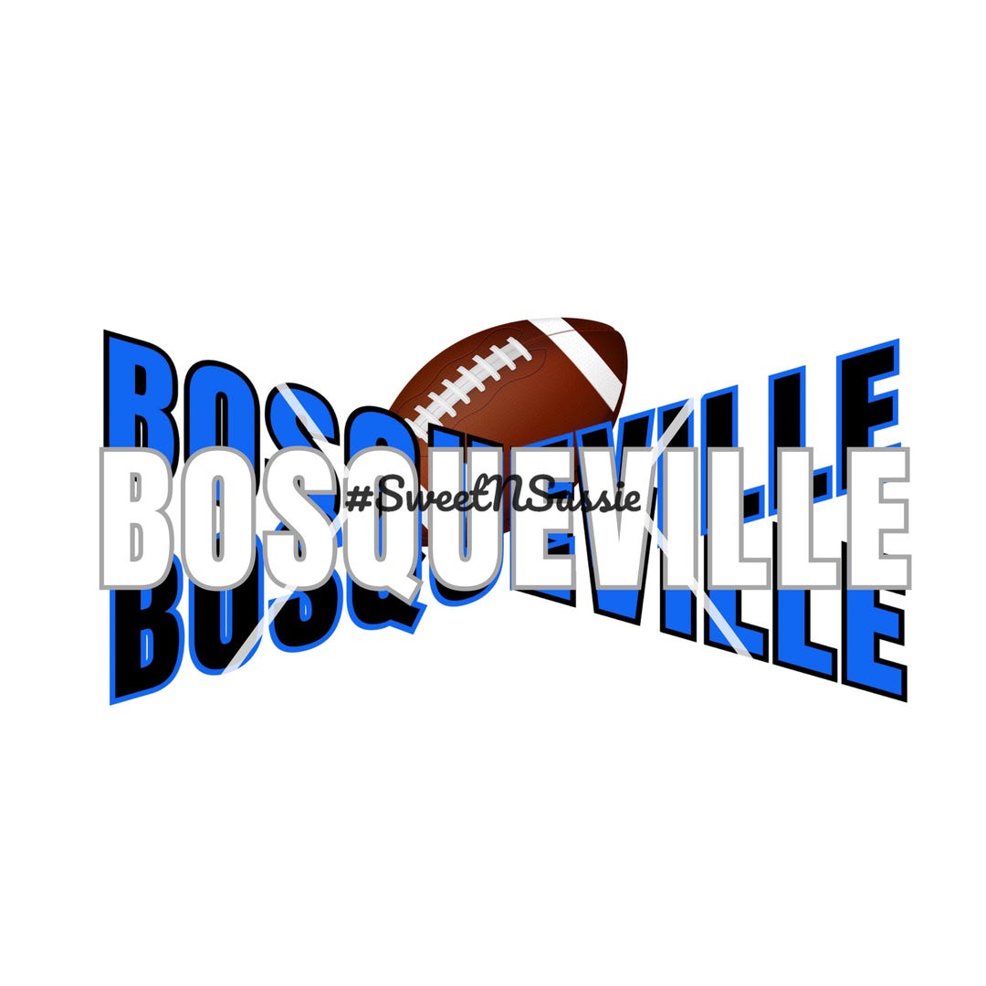 Bosqueville Football Bow Design/ PNG, T-shirts, School - Etsy