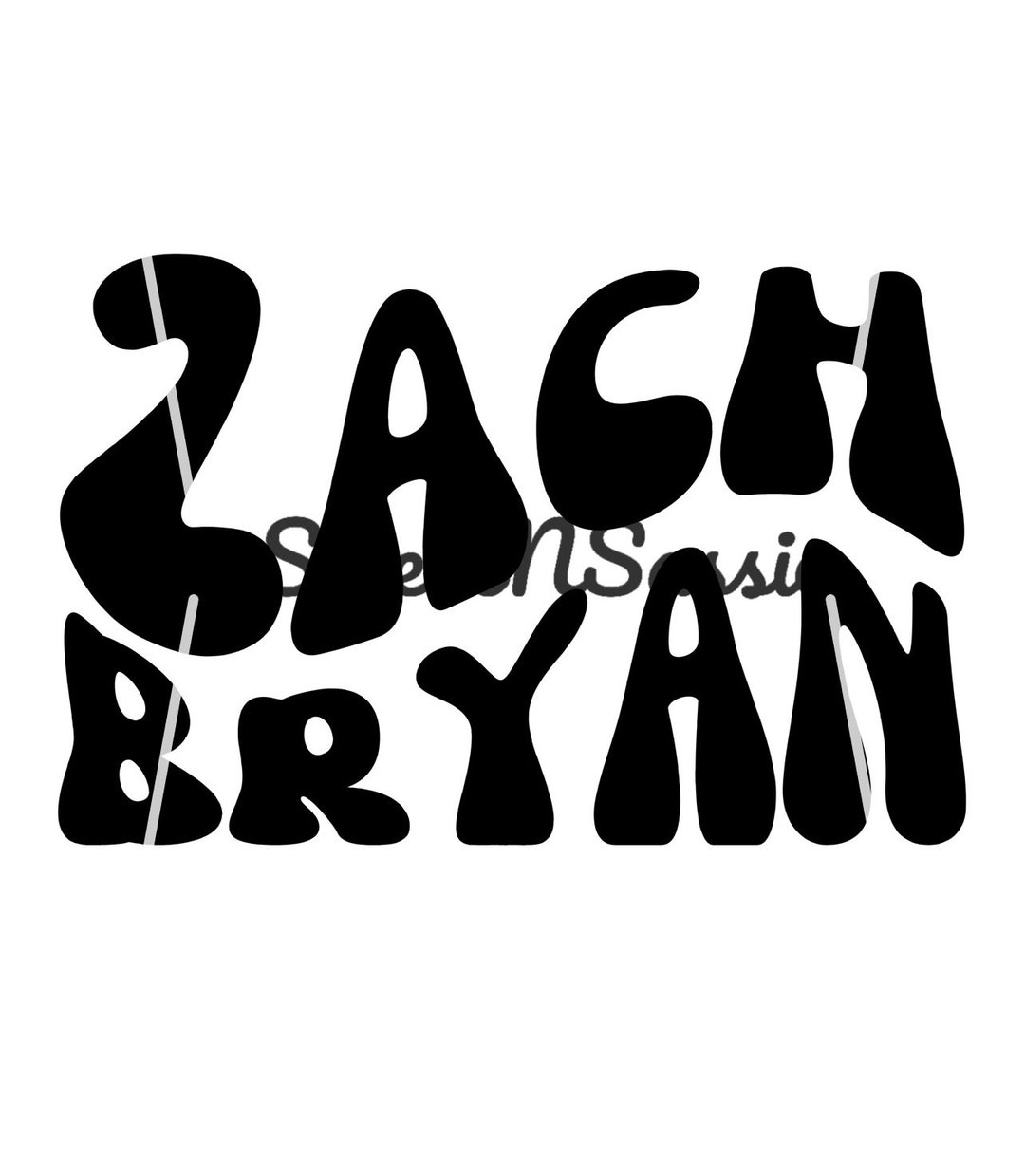 Black Wavy Zach Bryan Png File - Etsy