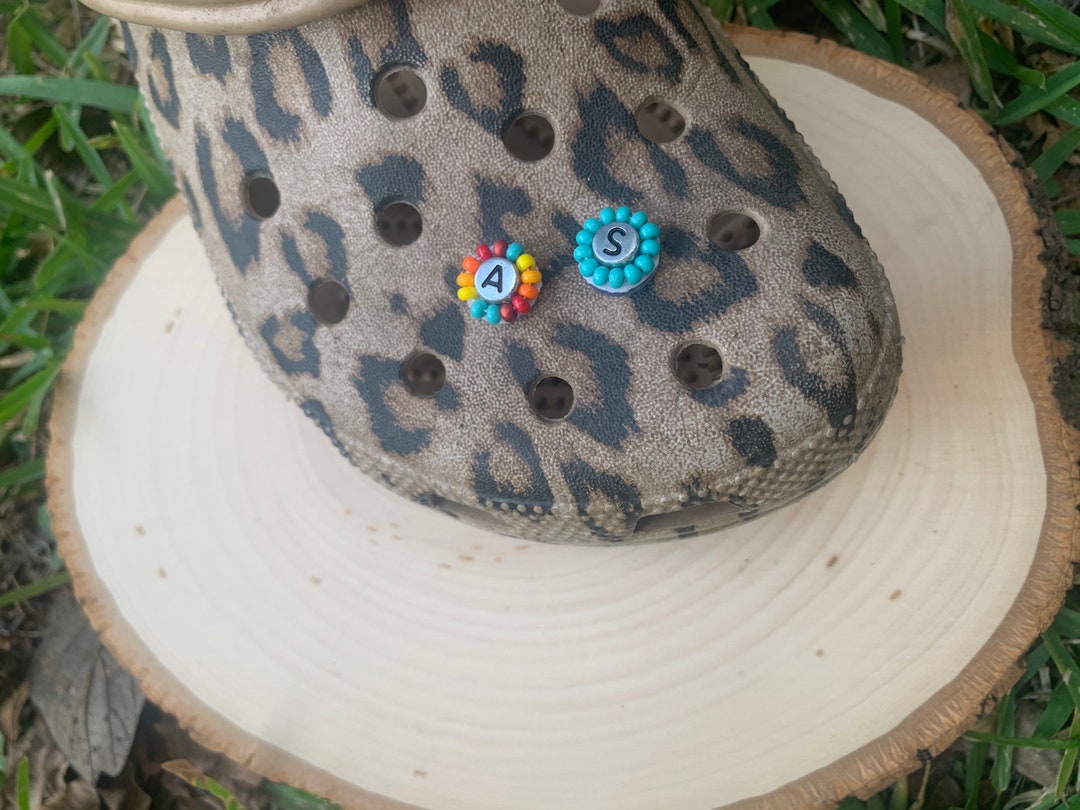 1 Beaded Initial Croc Charm - Etsy