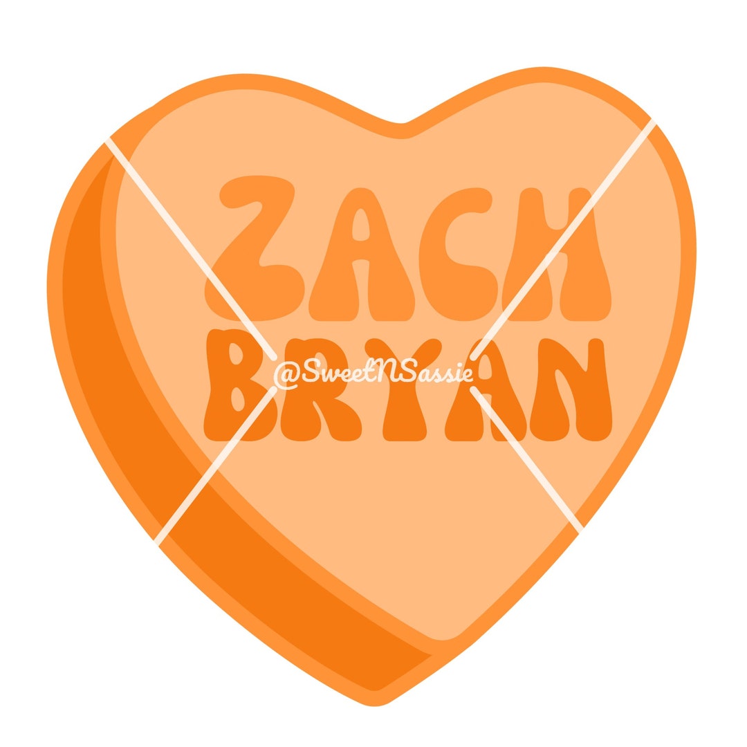 Orange Zach Bryan Valentines Heart Png File - Etsy