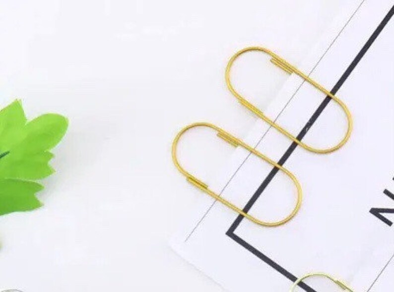 Wide Paper Clips Gold/ Large Paper Clips/ Planner-paperclip Planner ...