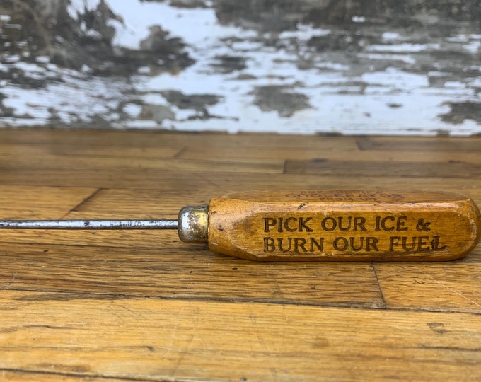 Antique Ice Pick - Young Coal Coal Co. - Small Wood Handled Ice Pick ...