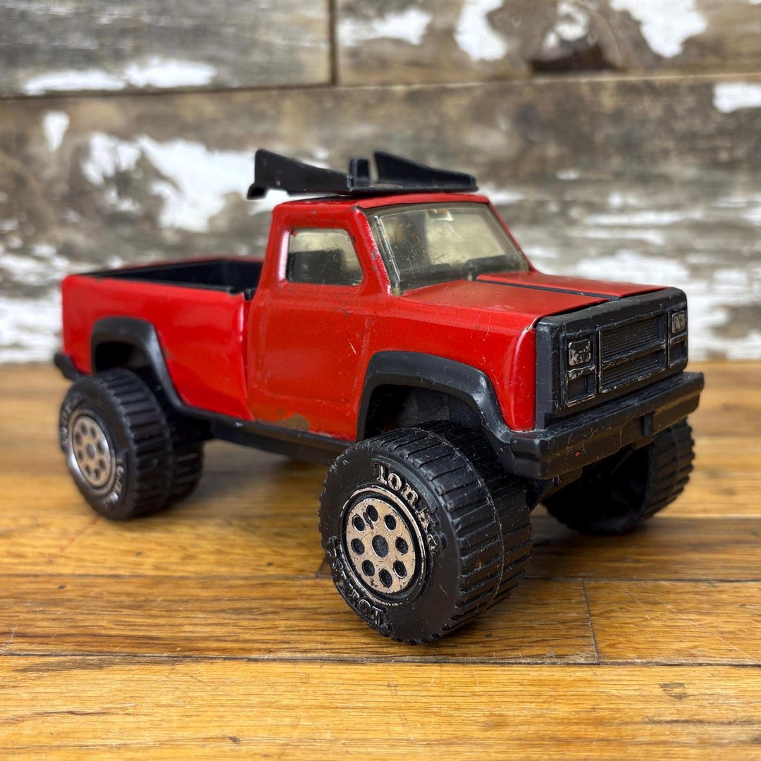 Vintage Tonka Red Square Body Pickup Truck - Pressed Metal and Plastic ...