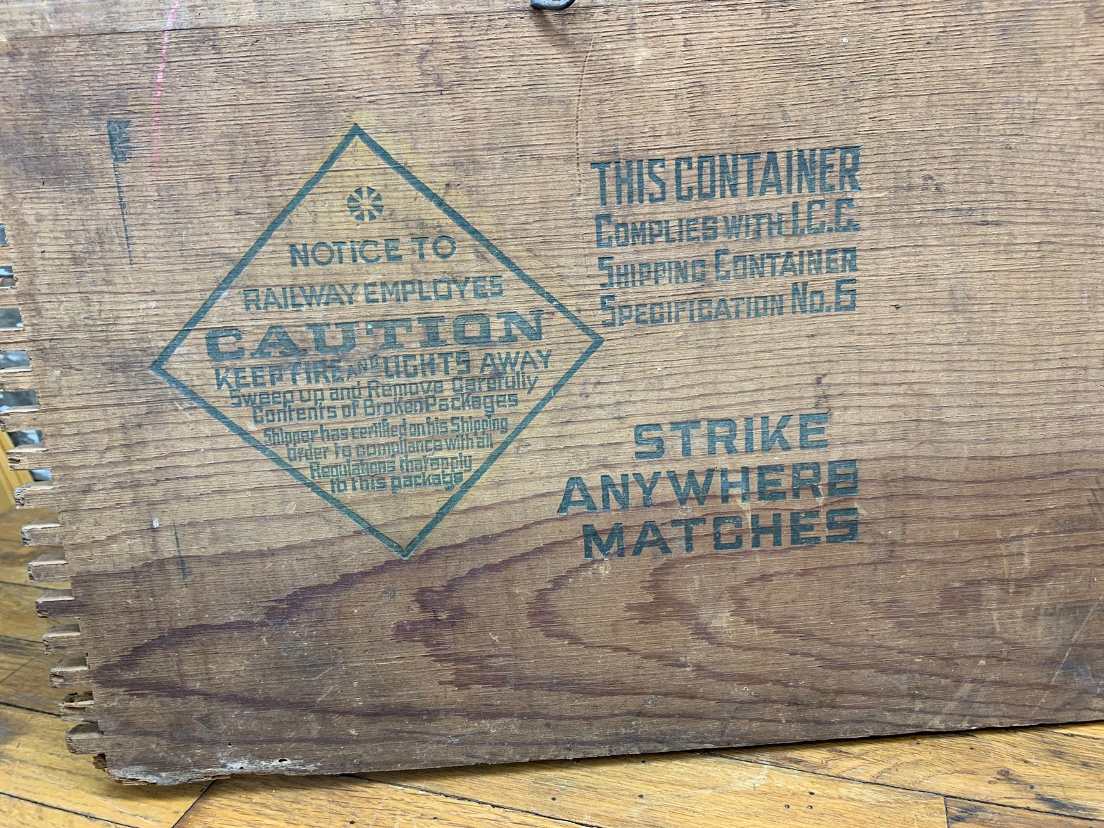 Antique Wooden Shipping Crate Panel, Strike Anywhere Matches ...