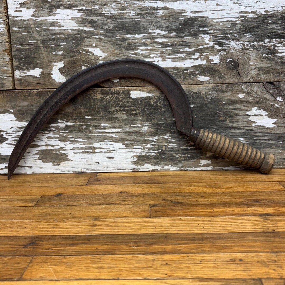 Rustic Old Sickle/hand Scythe Weed Cutter Grim Reaper Prop Antique Farm ...