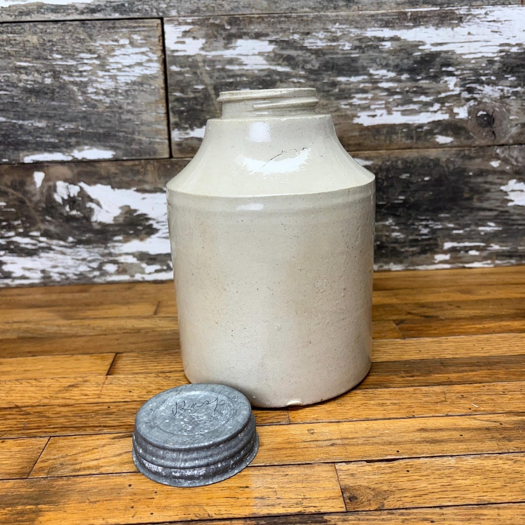 Antique Macomb Pottery Stoneware Crock: Ball Zinc Lid, Illinois - Etsy