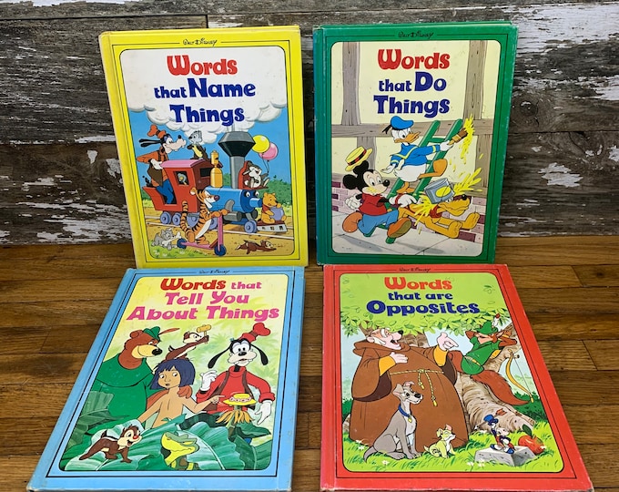 Vintage 1970s Walt Disney Words That… Hardcover Books - Children Learn ...