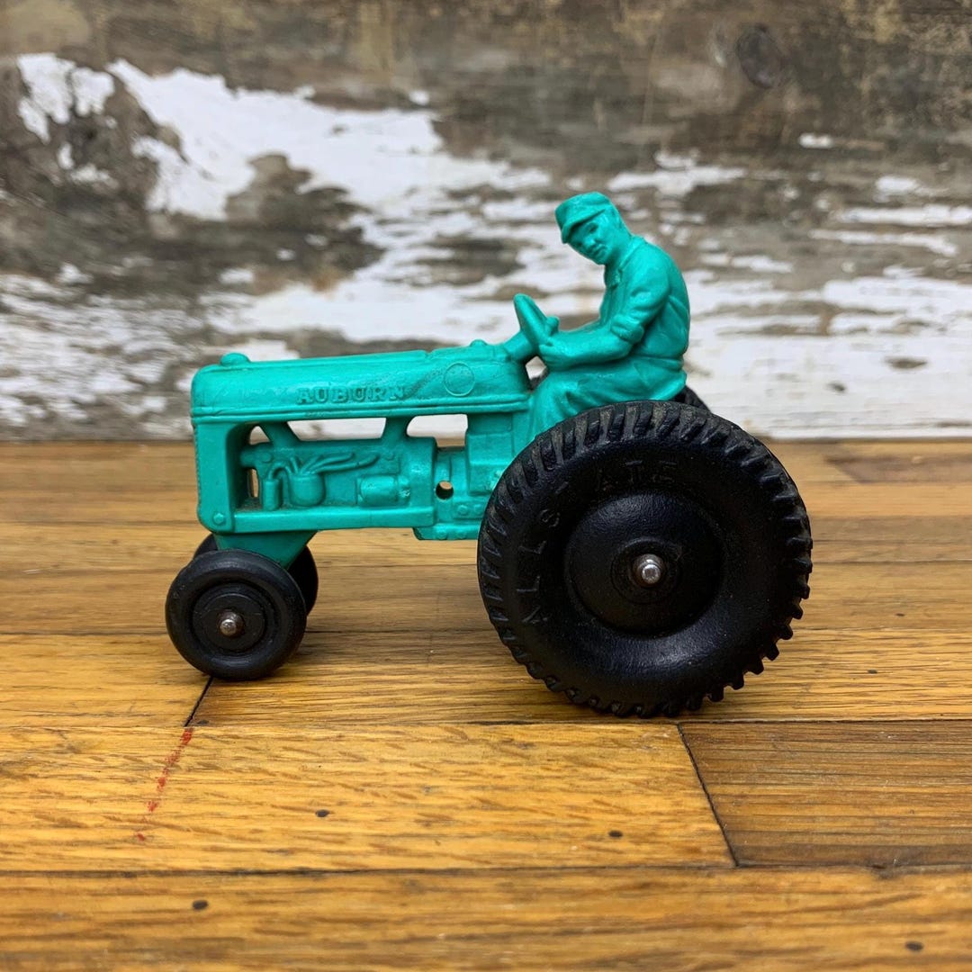 Vintage Auburn Rubber Tractor: Green Toy Vehicle - Etsy