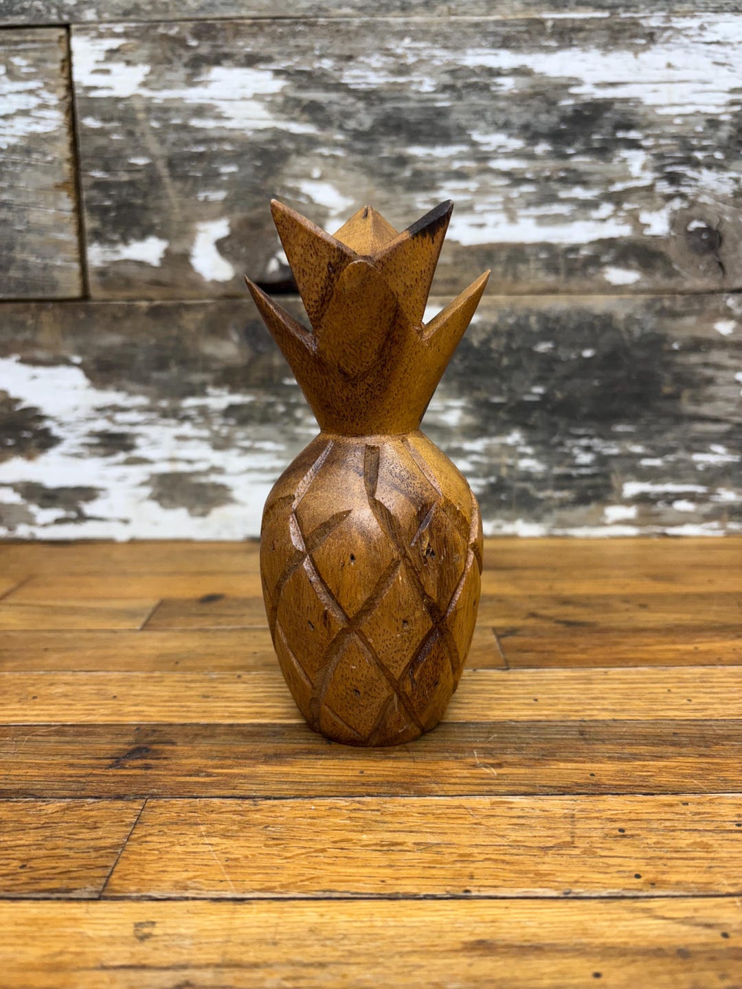 Vintage Wooden Pineapple Sculpture - Hand Carved Six Inch Tall ...